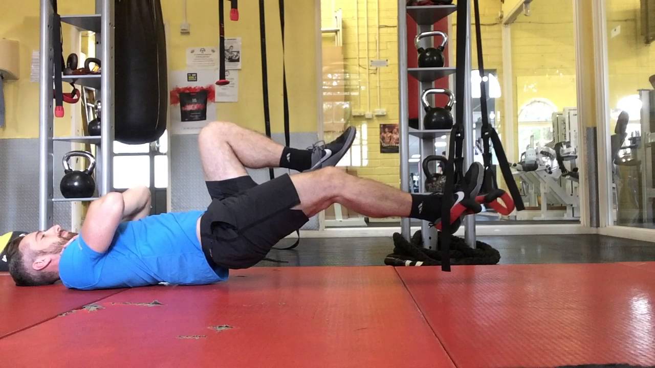 TRX Unilateral Hamstring Bridge - YouTube