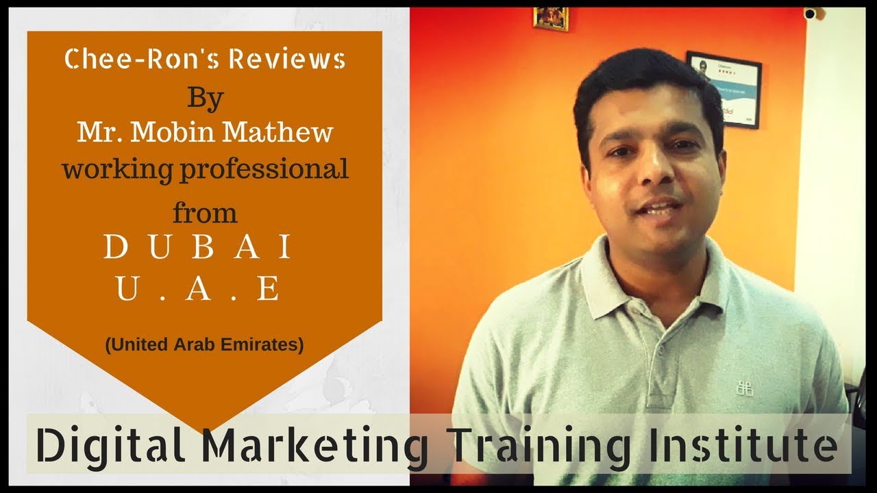 Cheerons Review by Mr. Mobin Mathew From DUBAI | Best Digital Marketing Courses In Bangalore ...