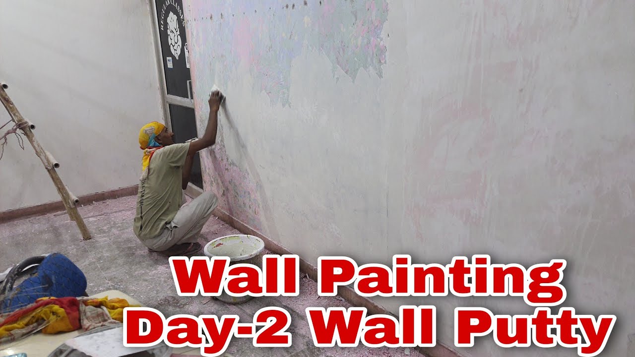 Wall painting Day -2 | Jk cement wallmaxx Wall Putty | nerolac beauty ...