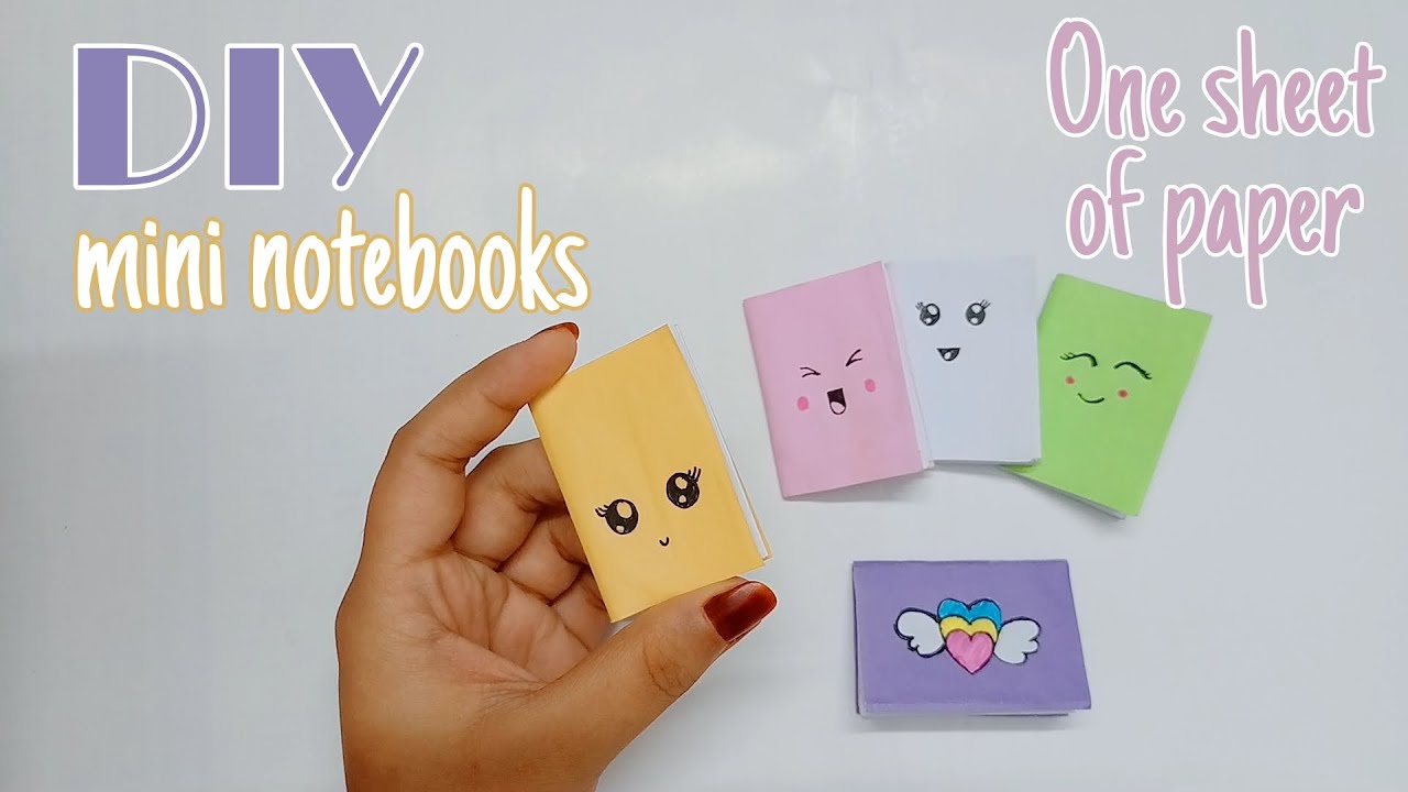 Mini cute Notebook One sheet of paper - DIY notebooks for kids -Back to ...