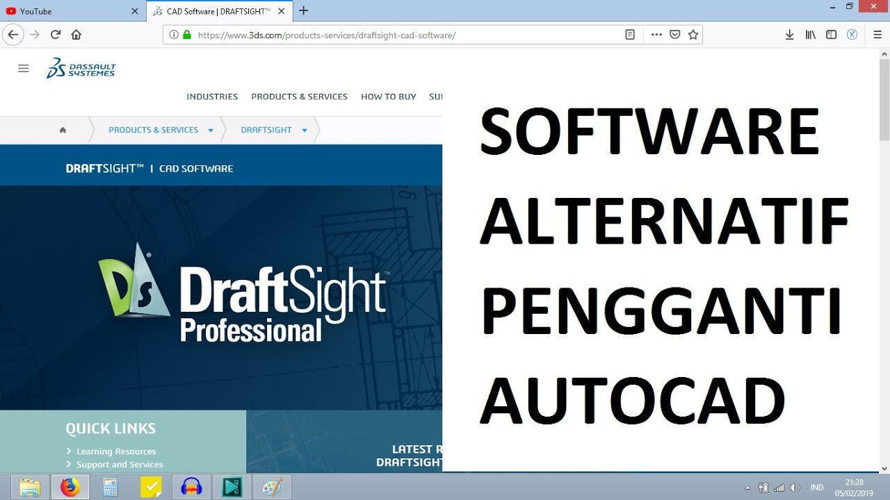 Software Alternatif Gratis Pengganti Autocad ( Draftsight ) - YouTube