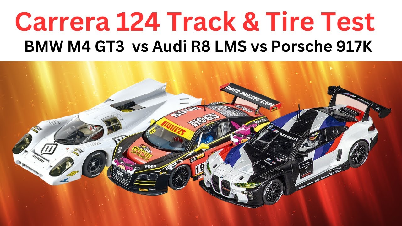 Carrera D124 BMW M4 GT3 Track & Tire Slot Car Test - YouTube