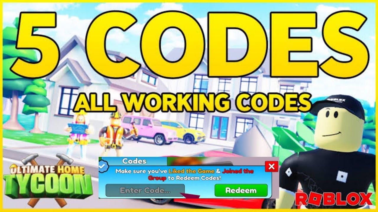 * NEW WORKING CODES FOR ULTIMATE HOME TYCOON CODES FOR ROBLOX | AUGUST ...