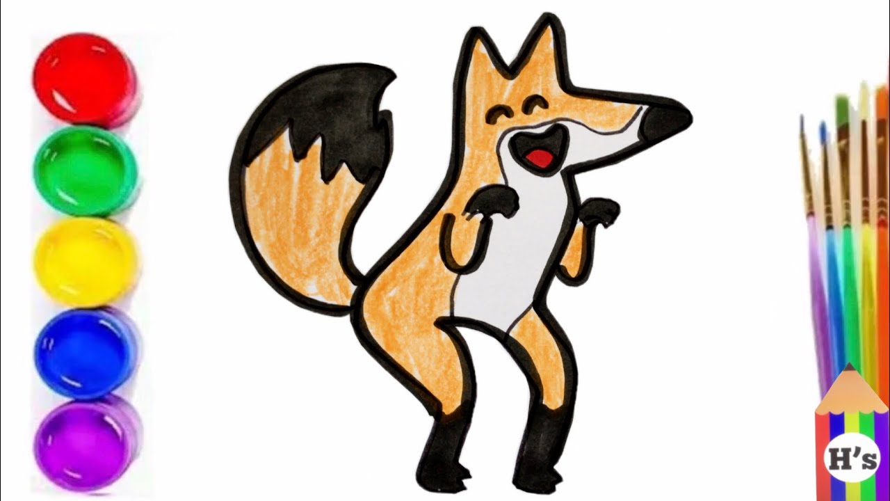 How To Draw a Cute Fox | Bolalar uchun tulki rasm chizish | рисуем лису ...