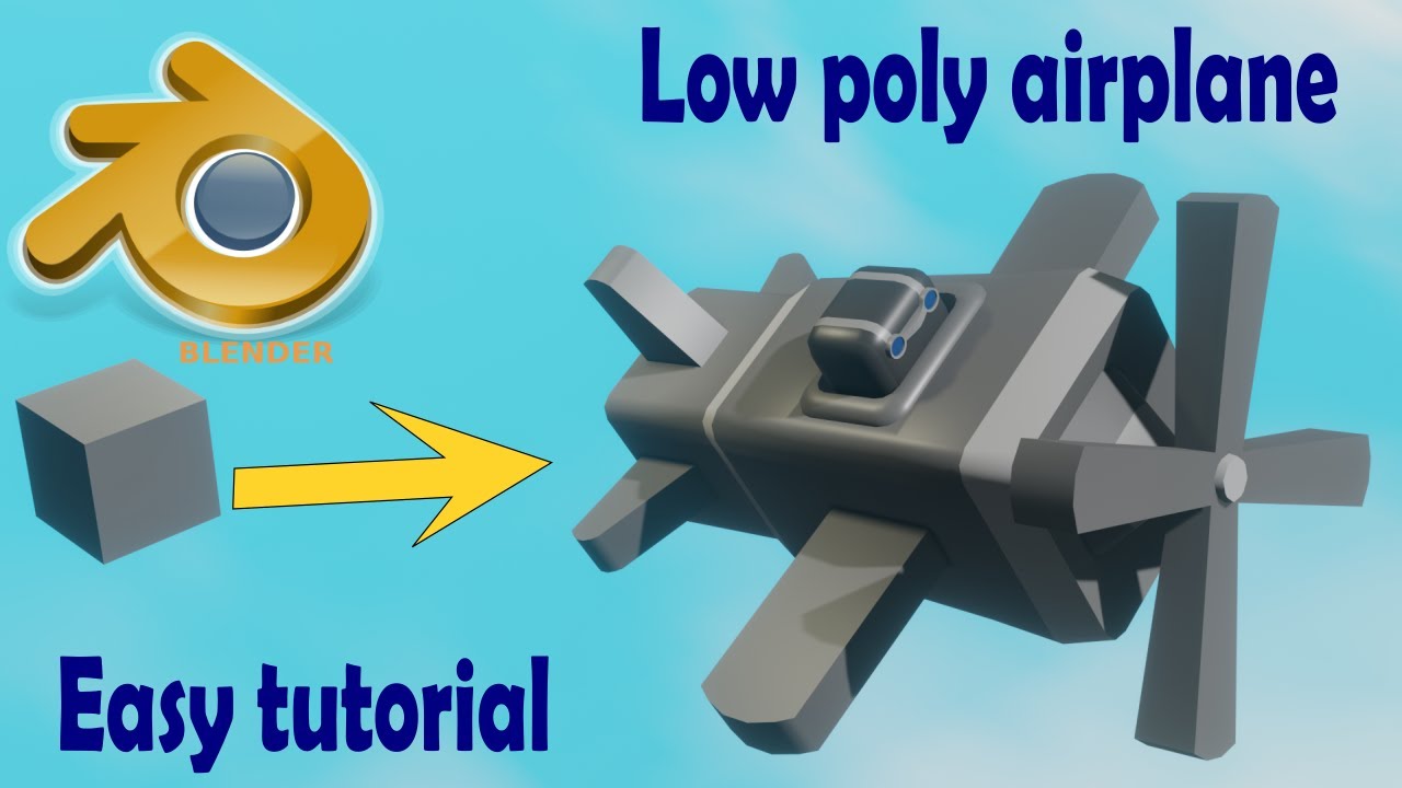 Low poly airplane modeling tutorial | Blender | Easy beginner - YouTube