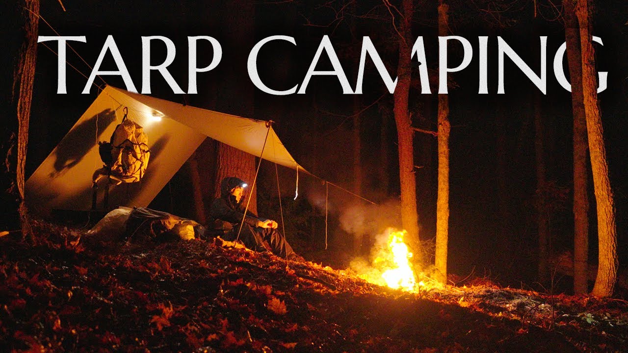 Solo Tarp Camping in Rain - Campfire Tacos - YouTube