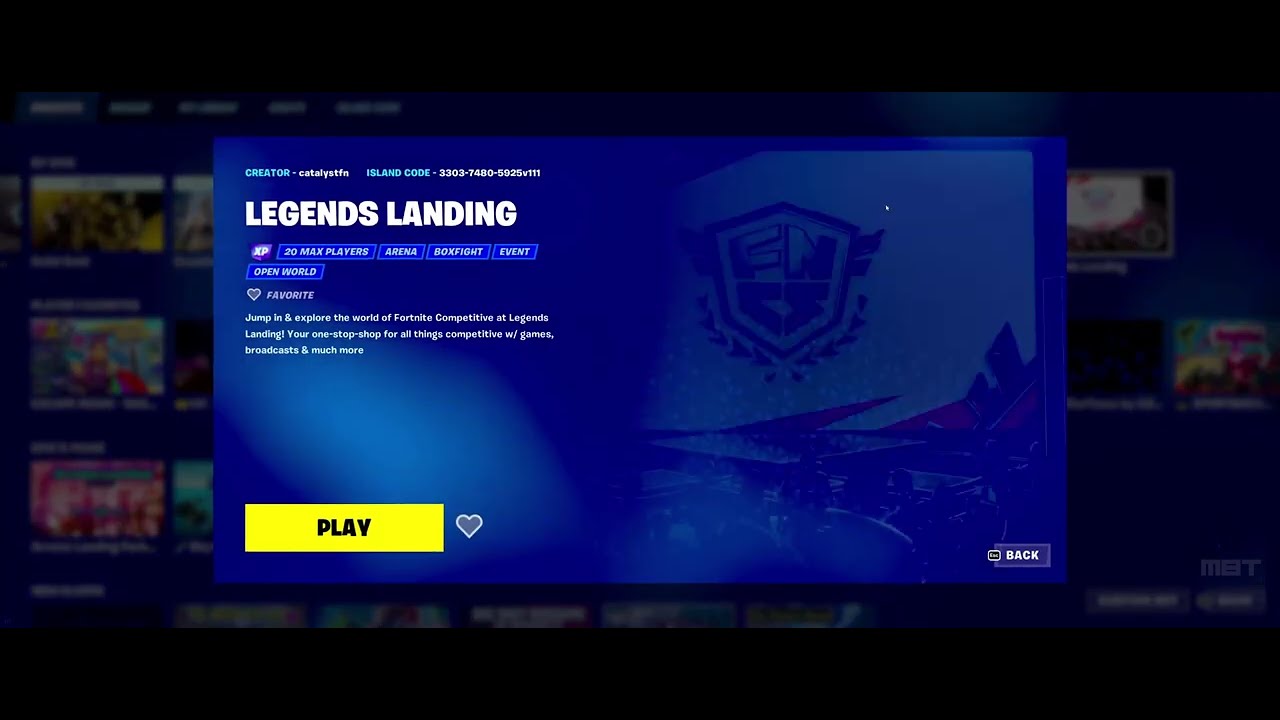 [TUTORIAL] FORTNITE: LEGENDS LANDING - ISLAND CODE - HOW TO ENTER ...