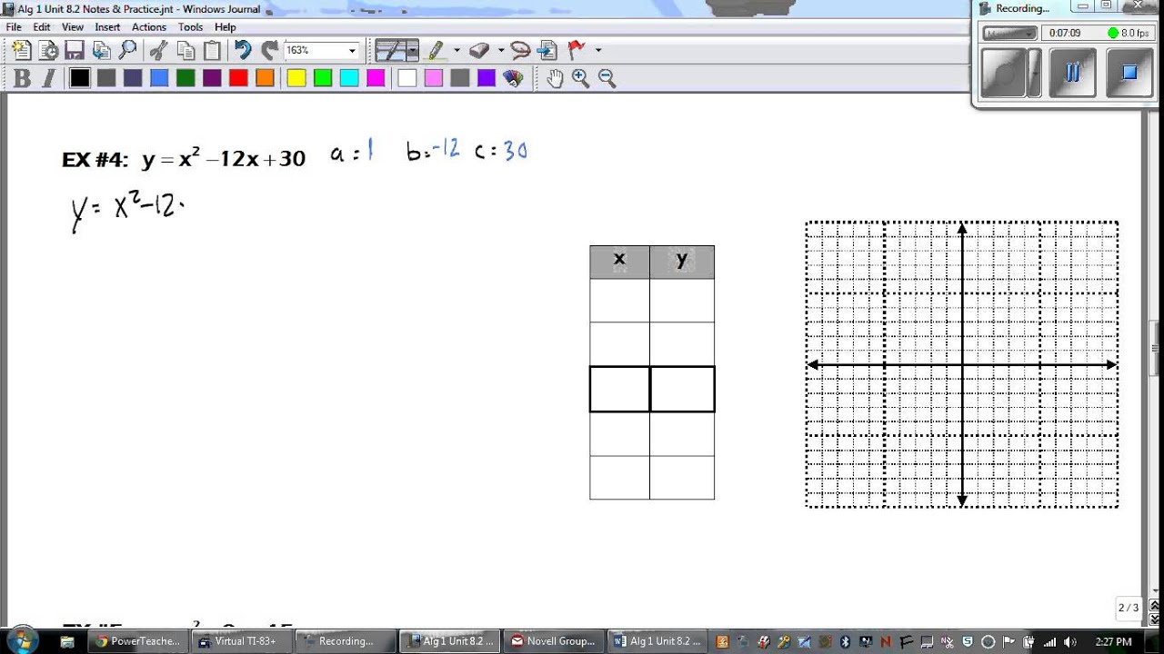AT Algebra Unit 8.2 Notes day 1 - Video 2 - YouTube