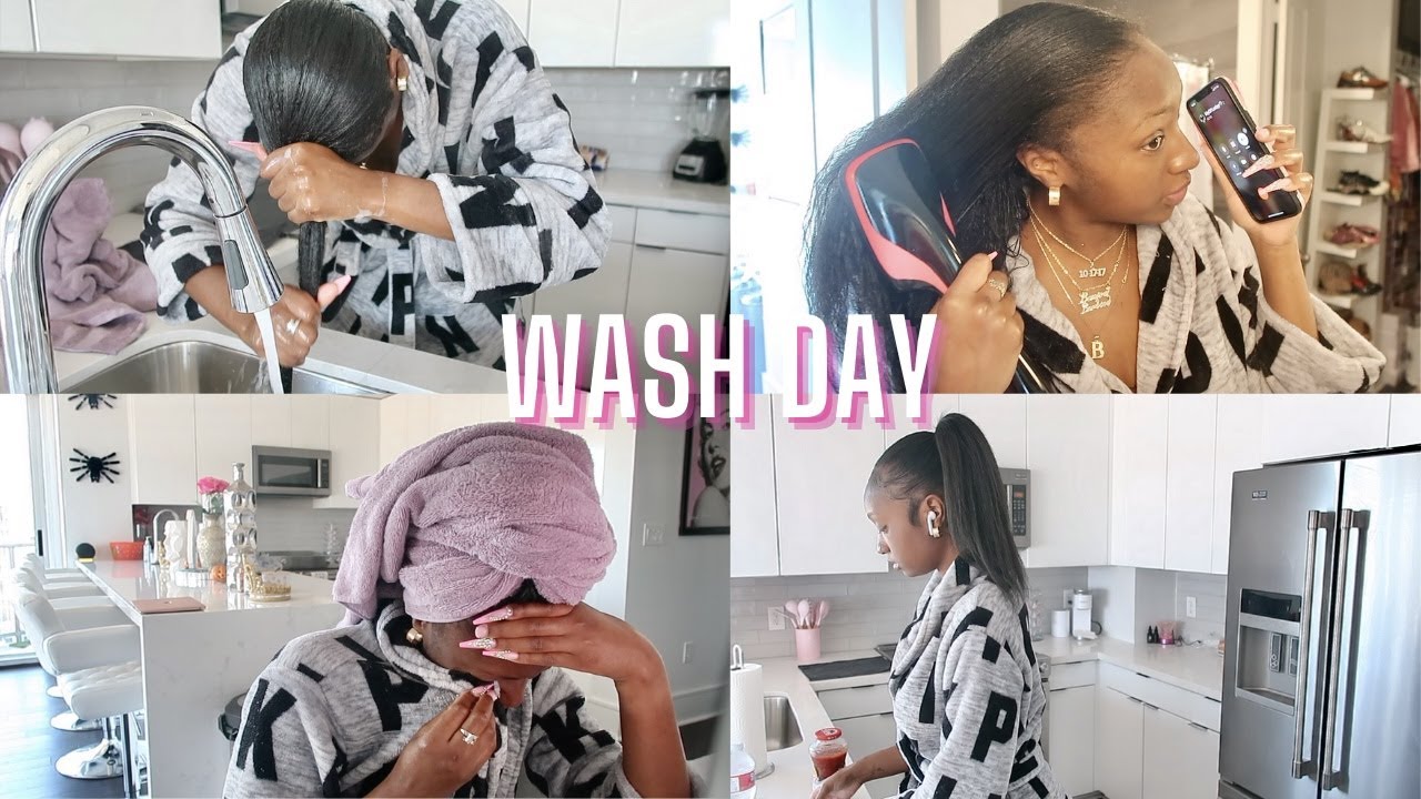 MY WASH DAY ROUTINE | WATCH ME WASH & BLOW DRY MY HAIR + MY MENTEE MADE ...