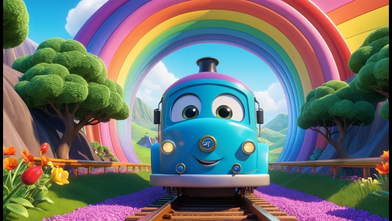 The Train and the Rainbow Tunnel | Fun Train Song for Kids | A Colorful ...
