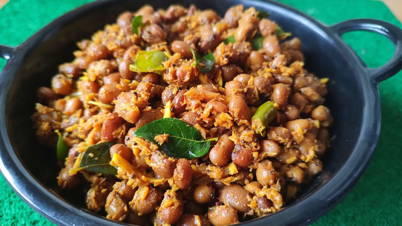 നാടൻ വൻപയർ തോരൻ | Vanpayar Thoran Kerala Style | Red cow peas stir fry ...