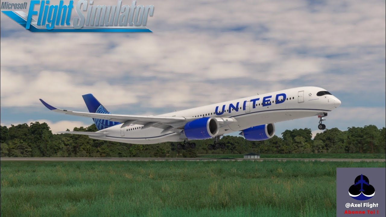 MSFS2020 : fly on United Airlines A350-900 : New York to Philadelphie ...