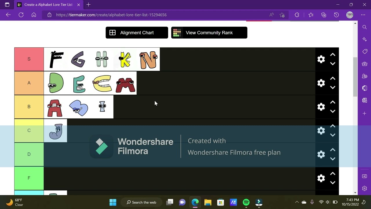 Alphabet Lore Tier List made by my dumb brain - YouTube