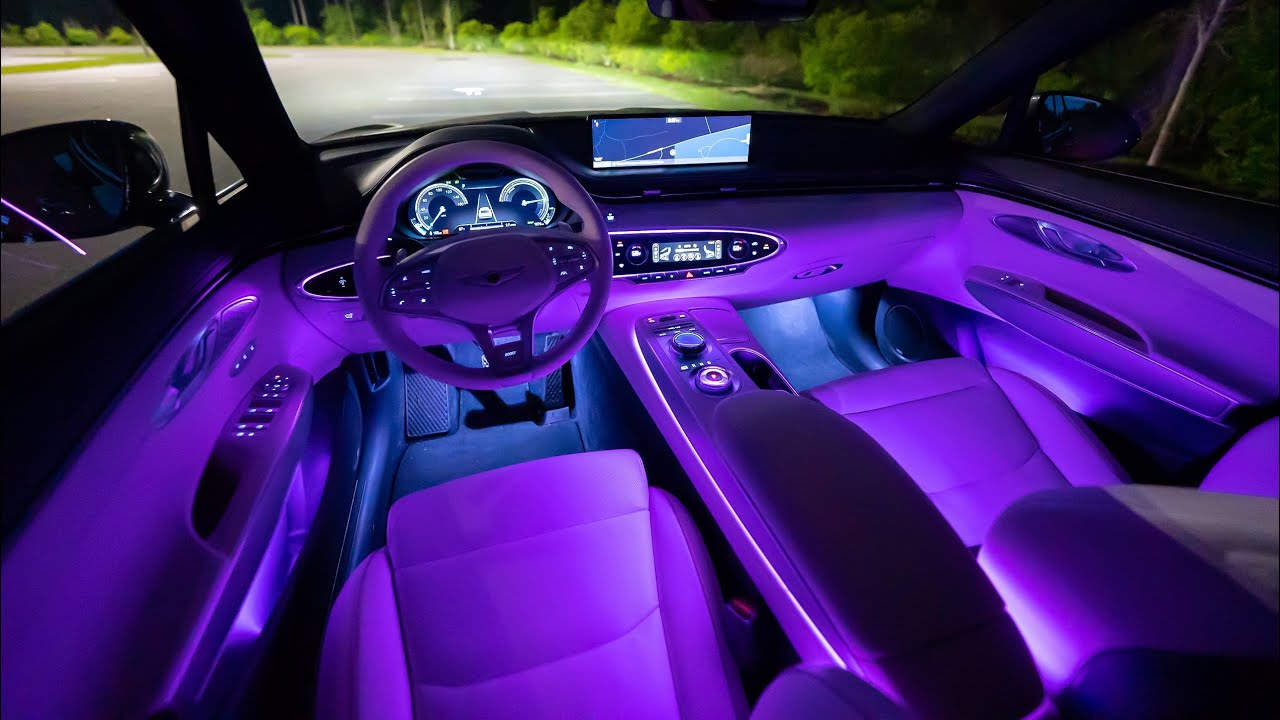  AT NIGHT 2023 Genesis GV70 Electric EV Prestige Lighting Analysis