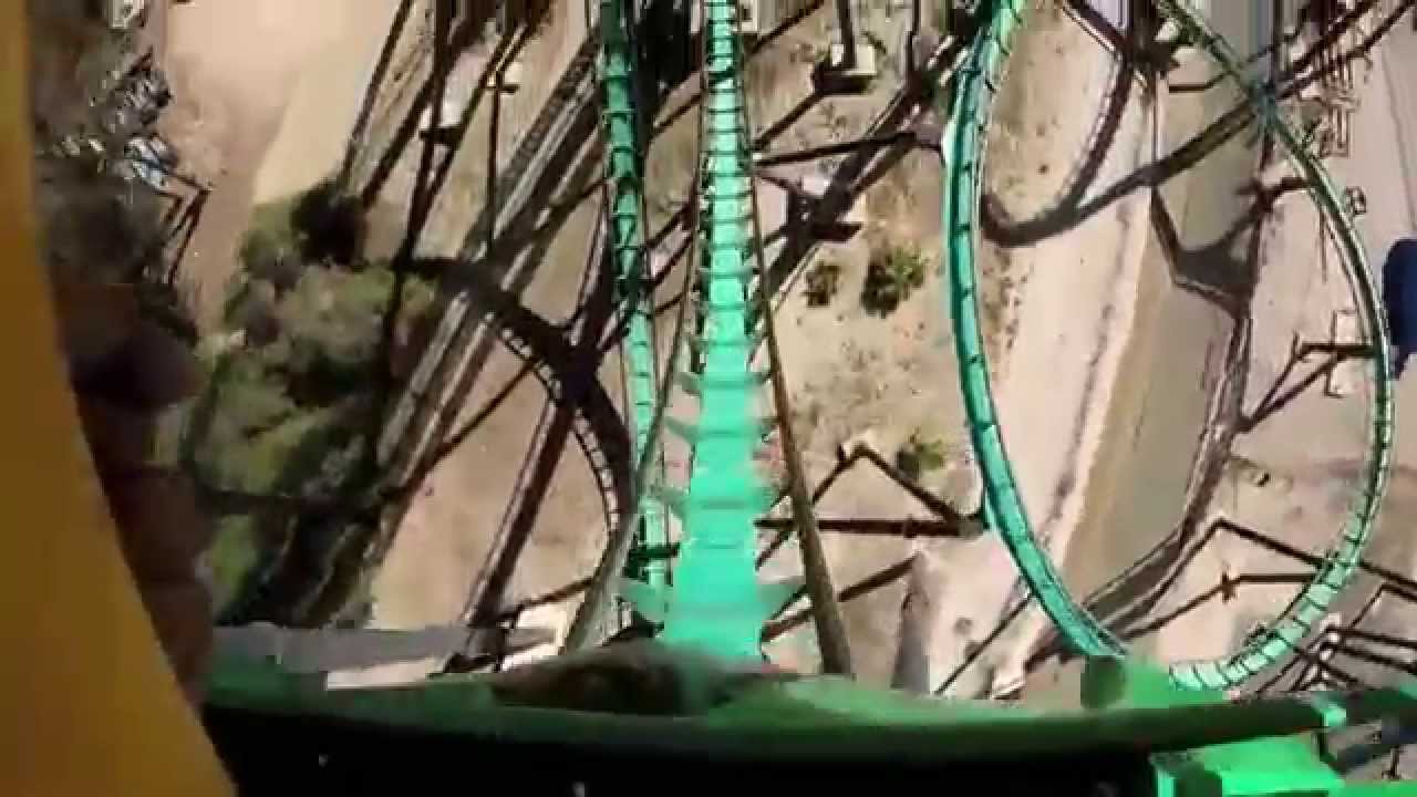 Six Flags Riddler Revenge Roller Coaster - YouTube