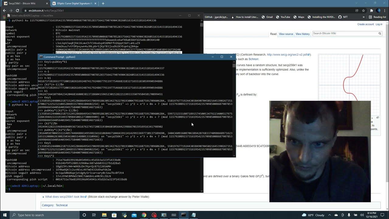 Bitcoin's Elliptic Curve Algorithm Explained using Python / The Math Behind Bitcoin / SECP256k1 ...