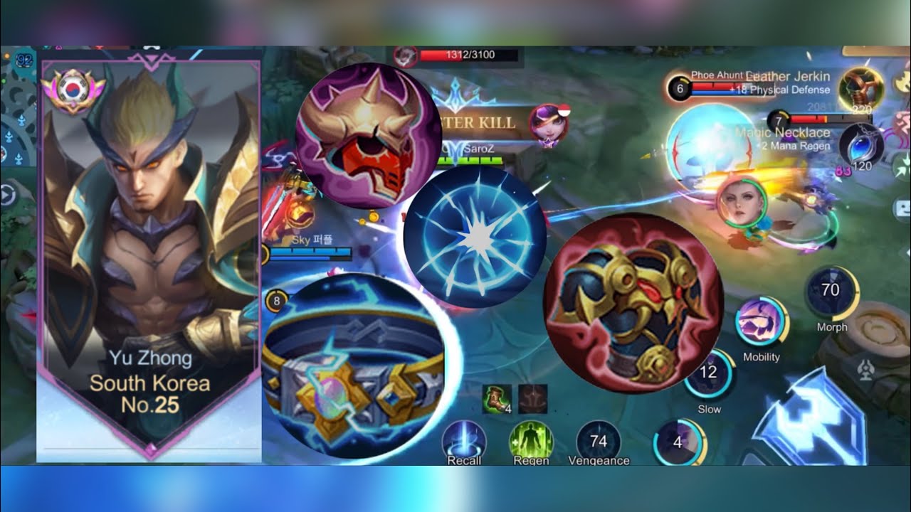 YUZHONG BEST COMBO BUILD FOR VENGEANCE.YUZHONG FULL TANK BUILD:-MLBB ...