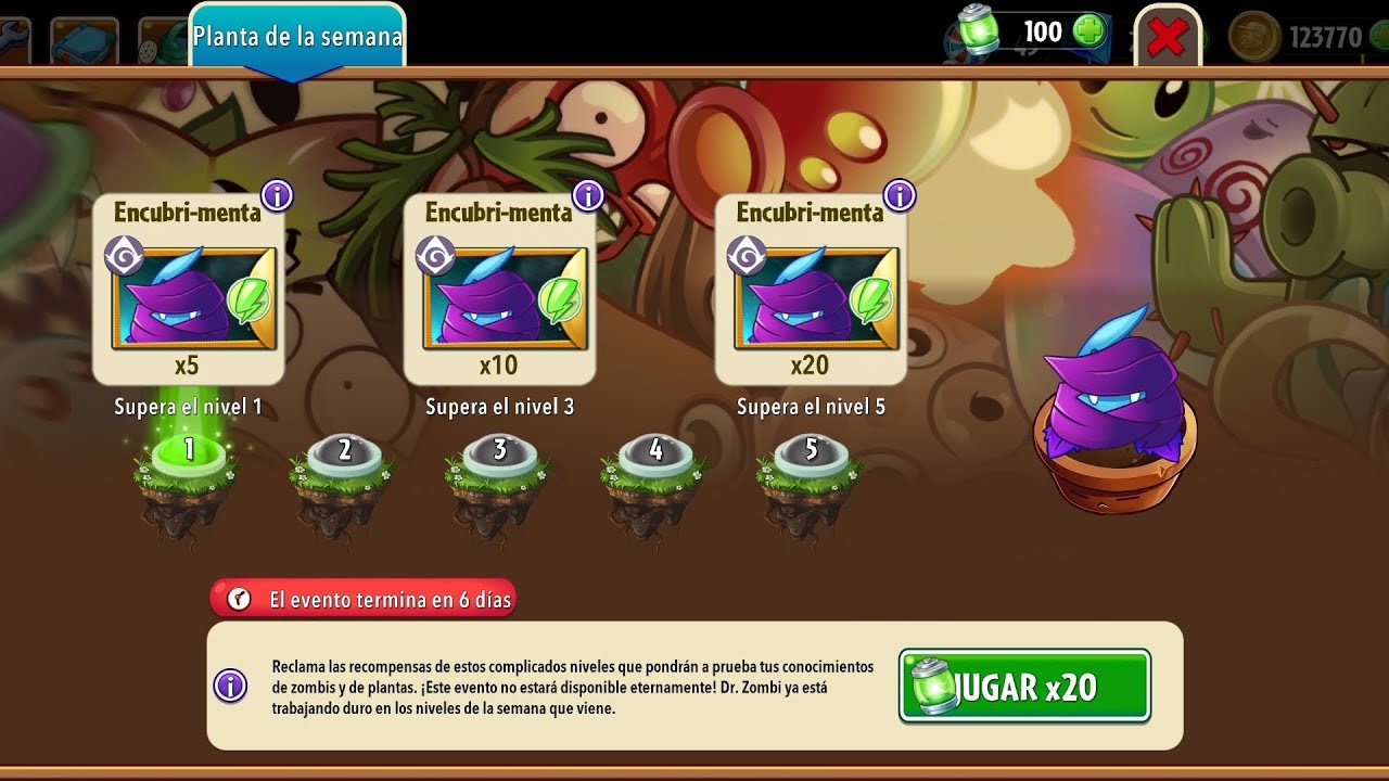 Pvz2 ENCUBRI-MENTA [Niveles Semanales Planta Premium Destacada] [1-5 ...