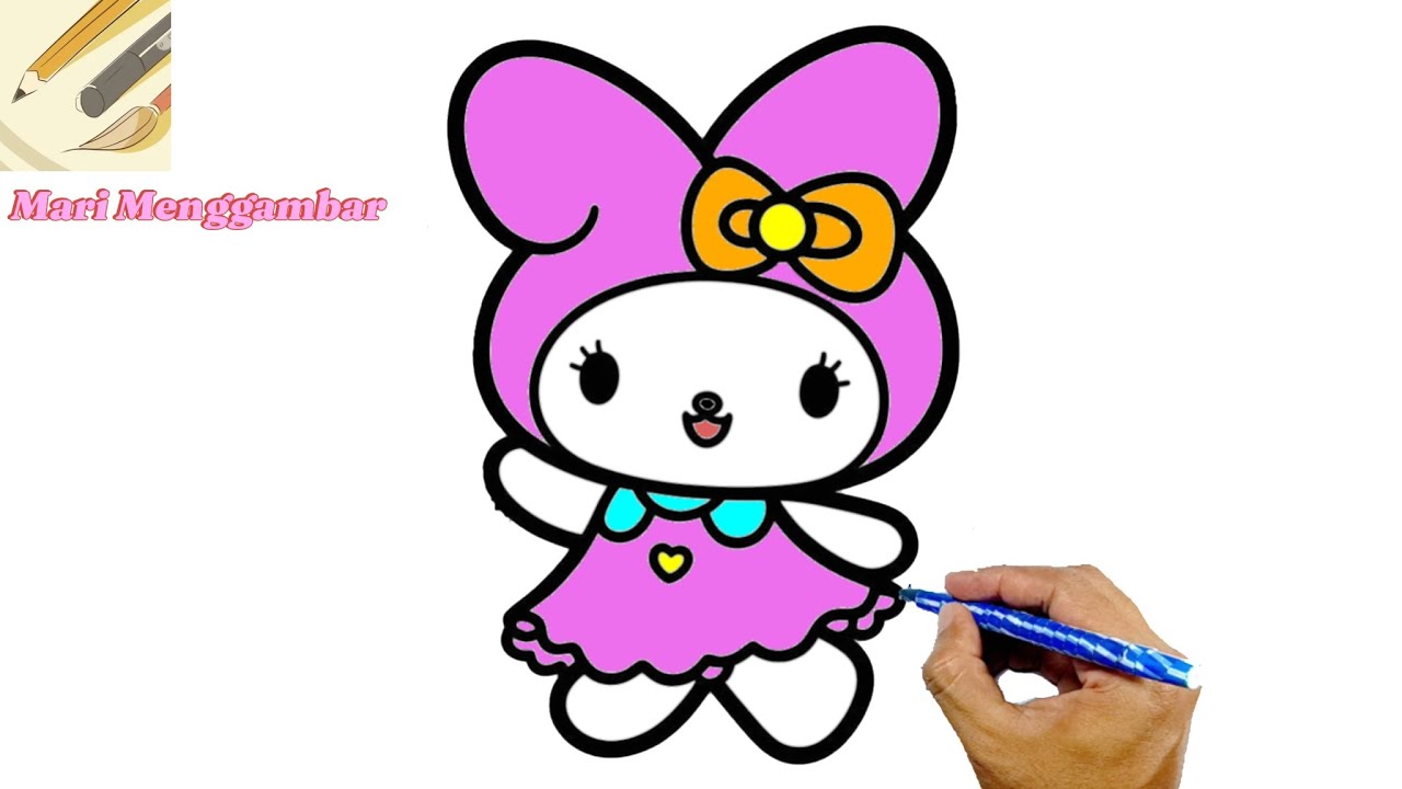 how to draw sanrio characters my melody - YouTube