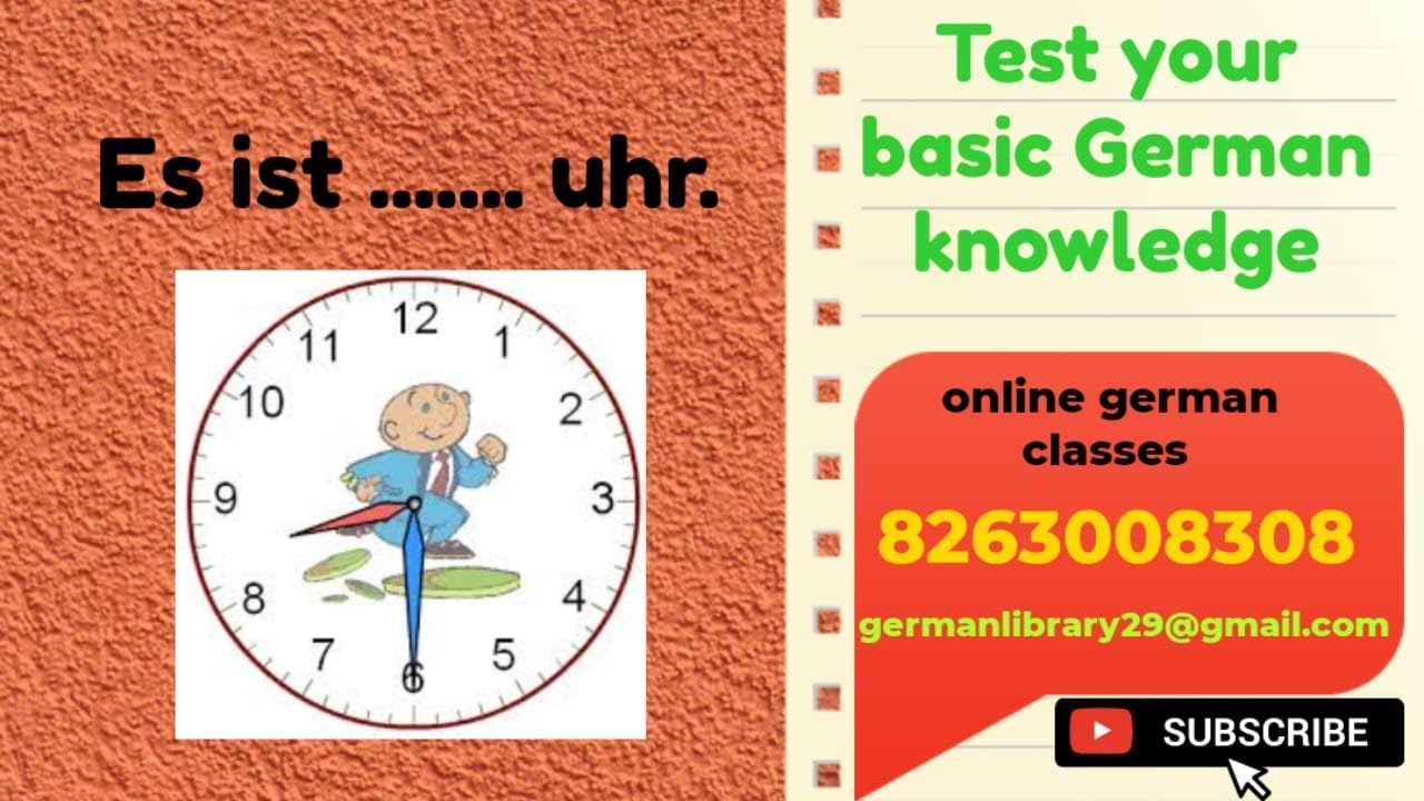 Test your German Knowledge | Test 3| A1 basic knowledge |time exercise ...