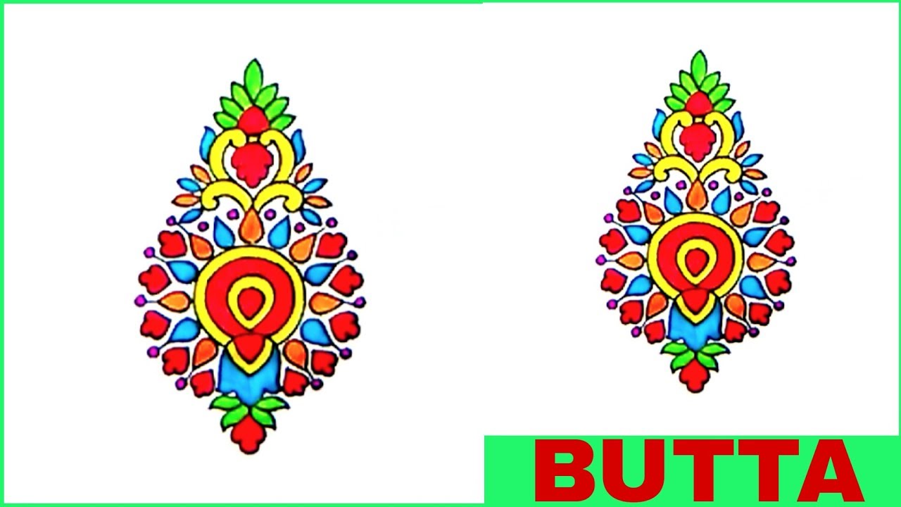 Khaka drawing for embroidery saree butta designs by pencil sketch and ...