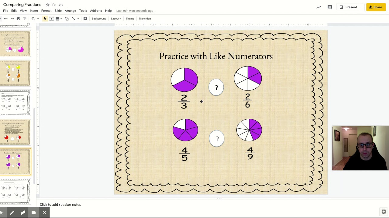 Comparing Fractions - Google Slides - YouTube