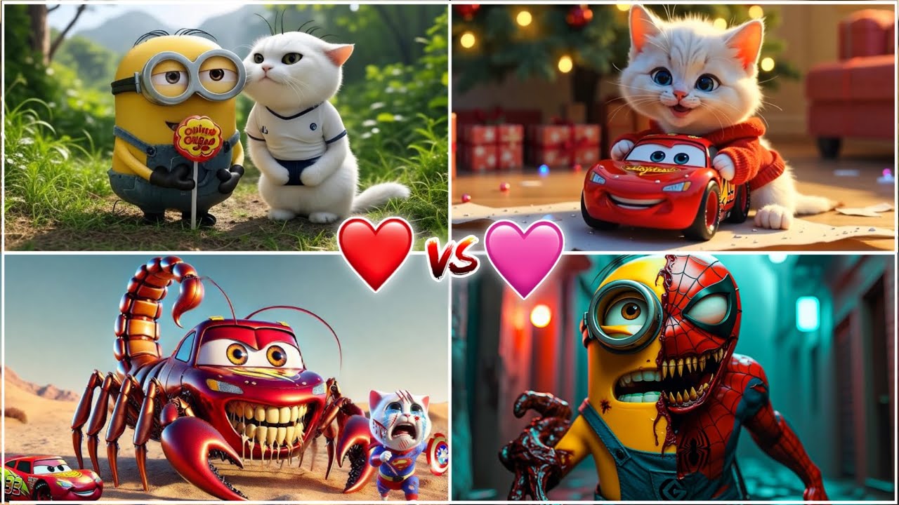 MinionSpider Monster 🆚 Lightning McQueen Scorpio 🦂🆚 Minion Worm Kitten ...