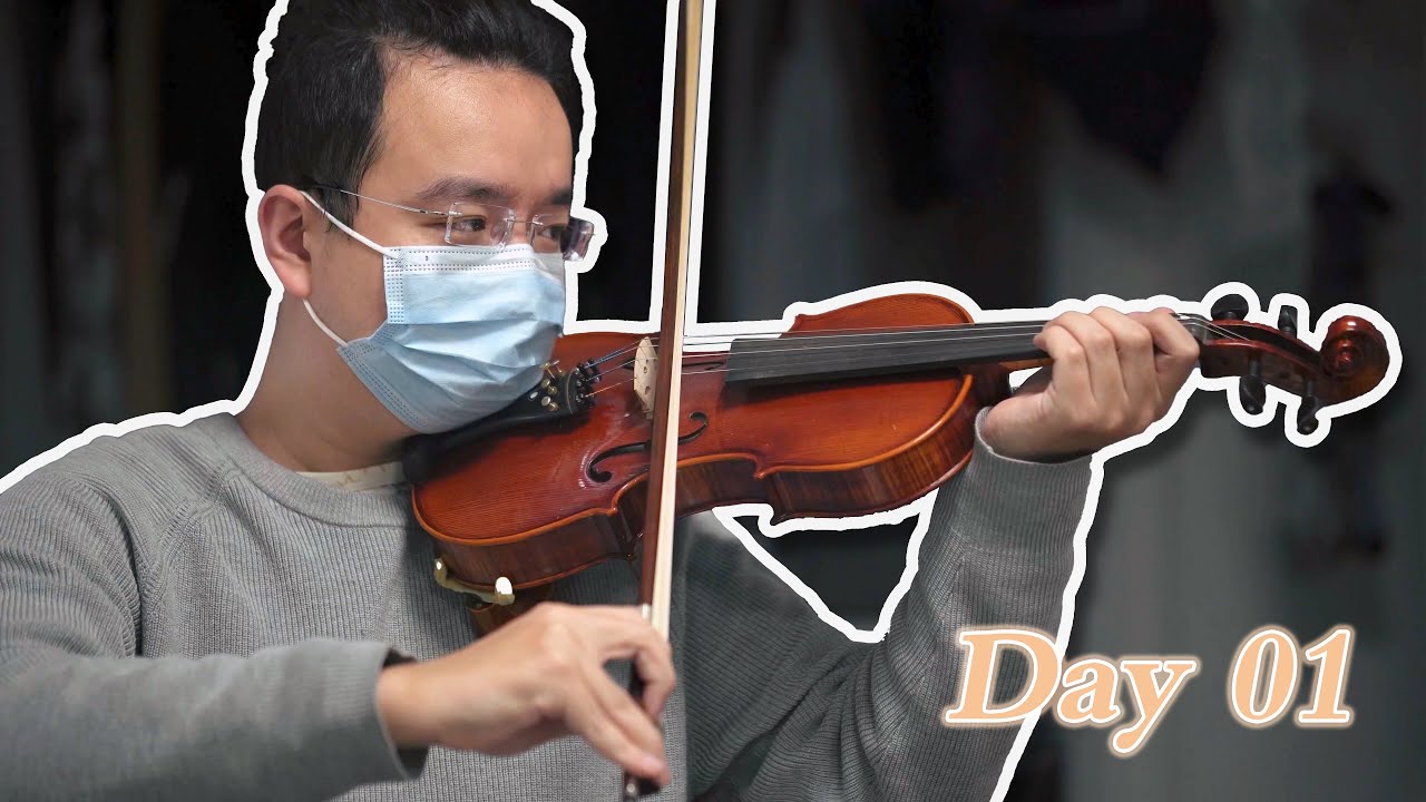 Self-teach Violin Day 01 - YouTube