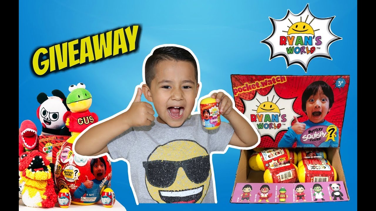 RYAN'S WORLD TOYS Mystery Squishies SURPRISE EGGS unboxing, GIVEAWAY ...