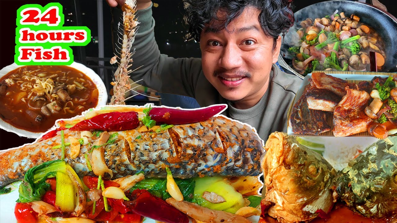 Eating Fish (3kg) for whole Day | 4 items Fish - YouTube
