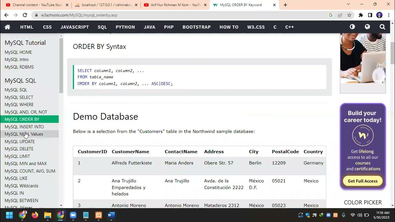 Tutorial MySQL - 2 Operasi tampil, tambah, hapus dan ubah - YouTube