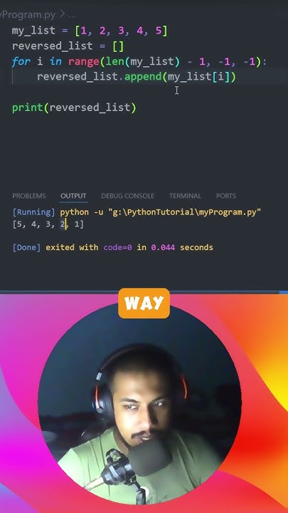 How to reverse a list on Python #shorts #programminglanguage #python #datastructure - YouTube