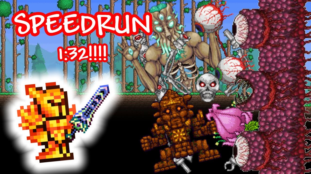 Trying to get the fastest Terraria speedrun time - YouTube