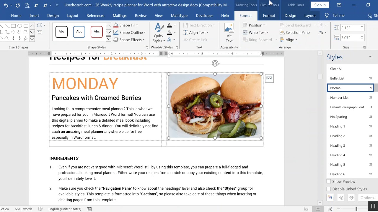 Weekly Recipe Planner For Word With Attractive Design YouTube Weekly Recipe Planner For Word With Attractive Design YouTube