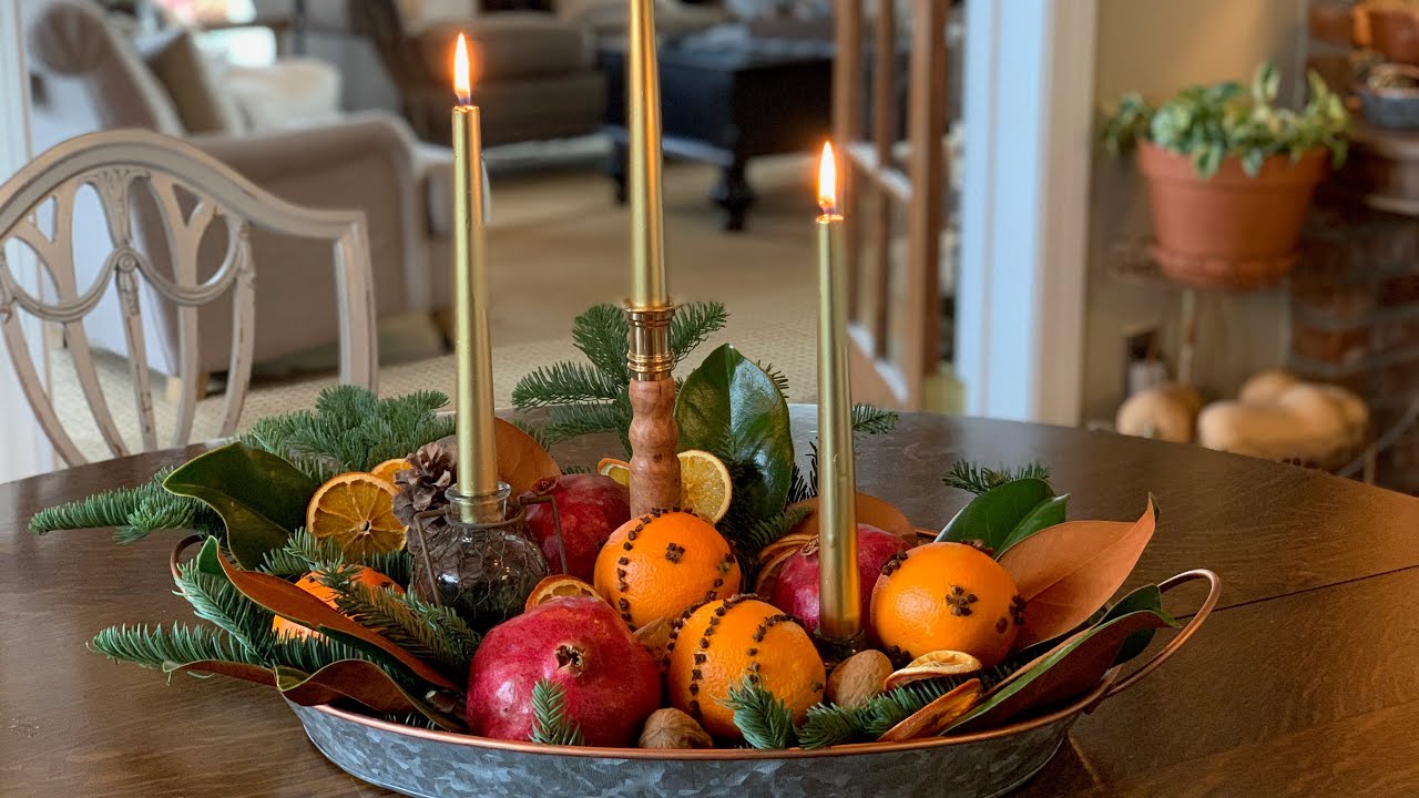 Making Clove Orange Pomanders & A Simple Holiday Centerpiece! - YouTube