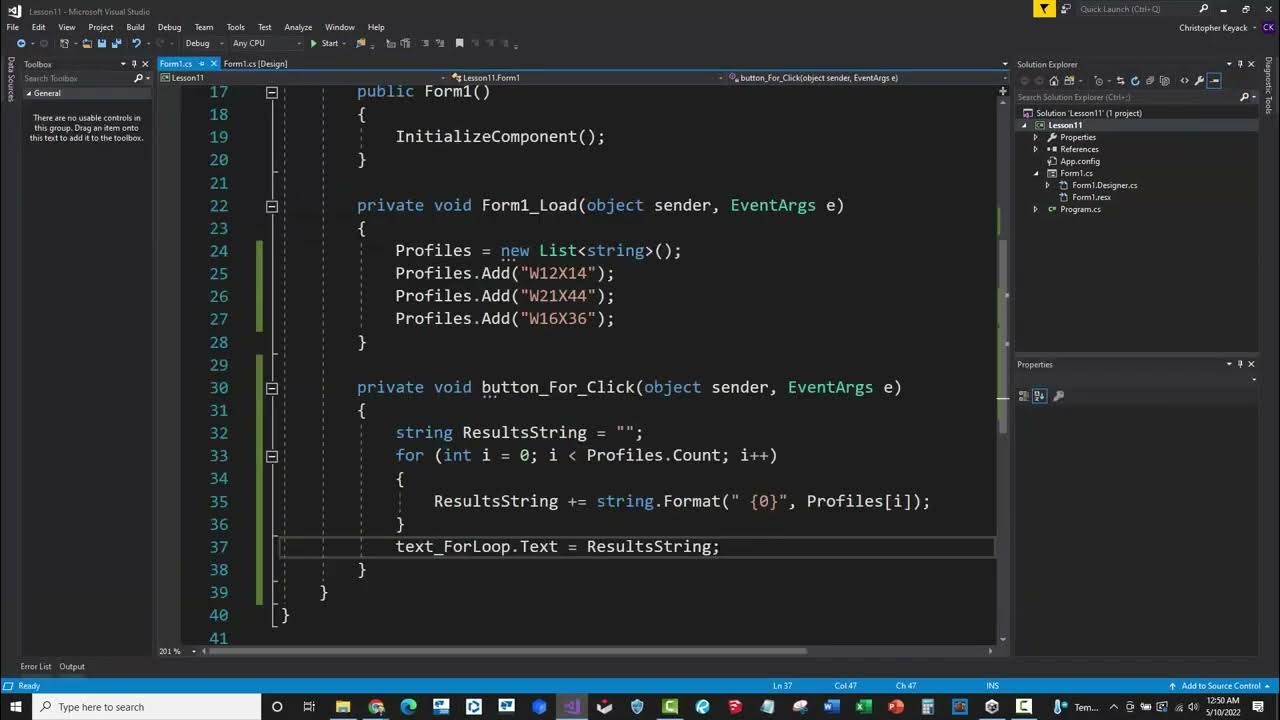 C Training 11 Iterating Through Collections For Foreach And While Loops Youtube
