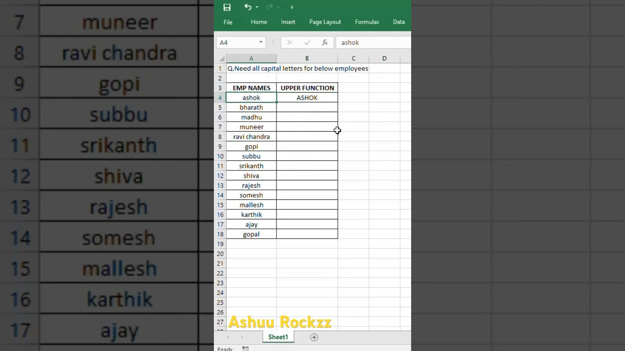 How To Convert Capital Letters Using Excel Function exceltips How To Convert Capital Letters Using Excel Function exceltips