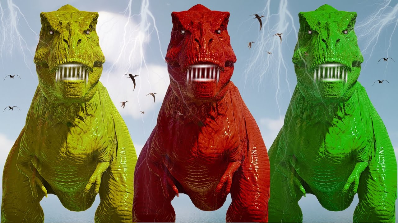 New Color Pack Tyrannosaurus Rex VS Epic Blue Venom Carnotaurus ...