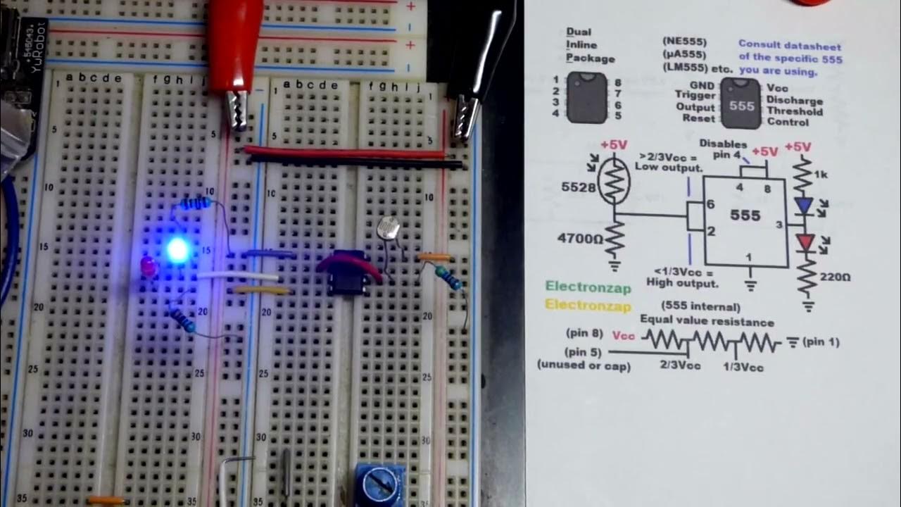 555 Timer Light Level Schmitt Trigger Circuit using LDR Dependent Resistor - YouTube