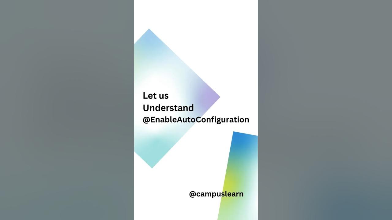 @EnableAutoConfiguration | spring boot tutorial | spring annotation #springboot #java - YouTube