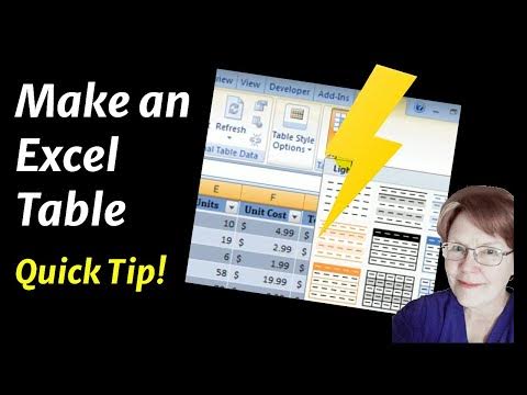 Format a Table in Excel 2007 - YouTube