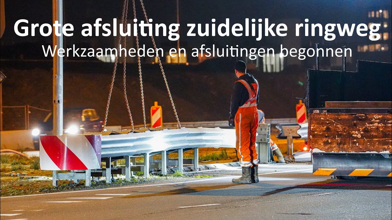 Grote afsluiting zuidelijke ringweg Groningen begonnen - YouTube