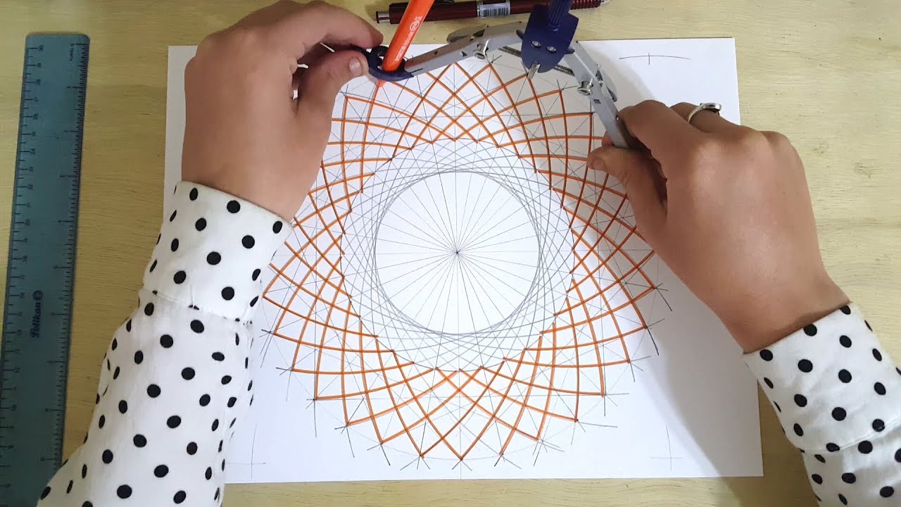 How to draw an Islamic geometric pattern #16 | زخارف اسلامية هندسية ...