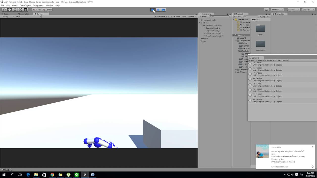 Unity Leap Motion Controll Move Object Youtube