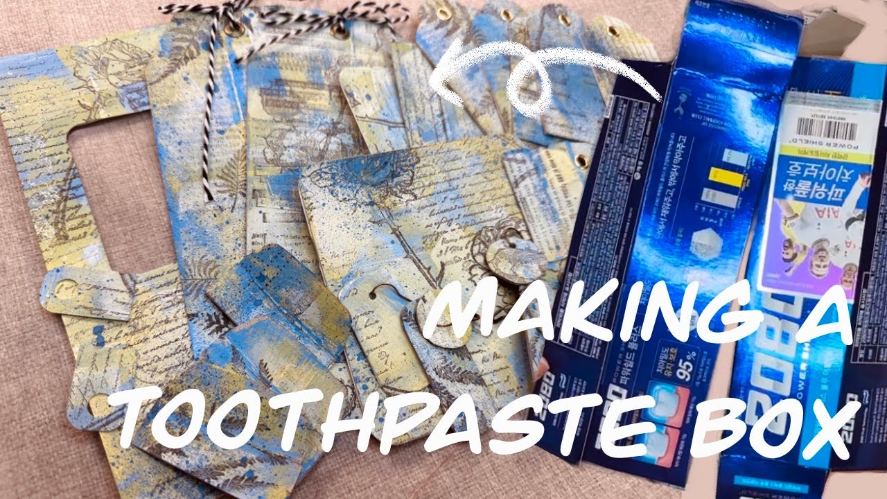 (수다?)치약박스로 빈티지 태그만들기 How To Make a toothpaste box - YouTube
