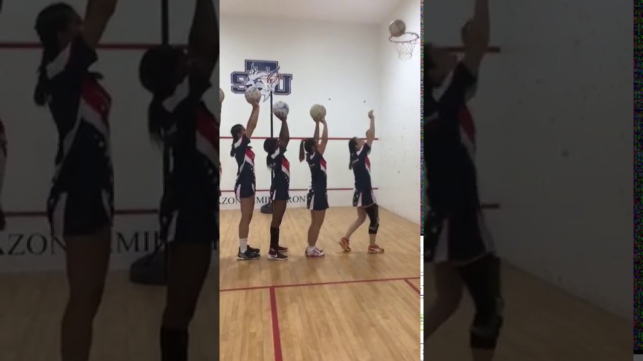 Watch amazing netball shooting by the USA University Team - YouTube
