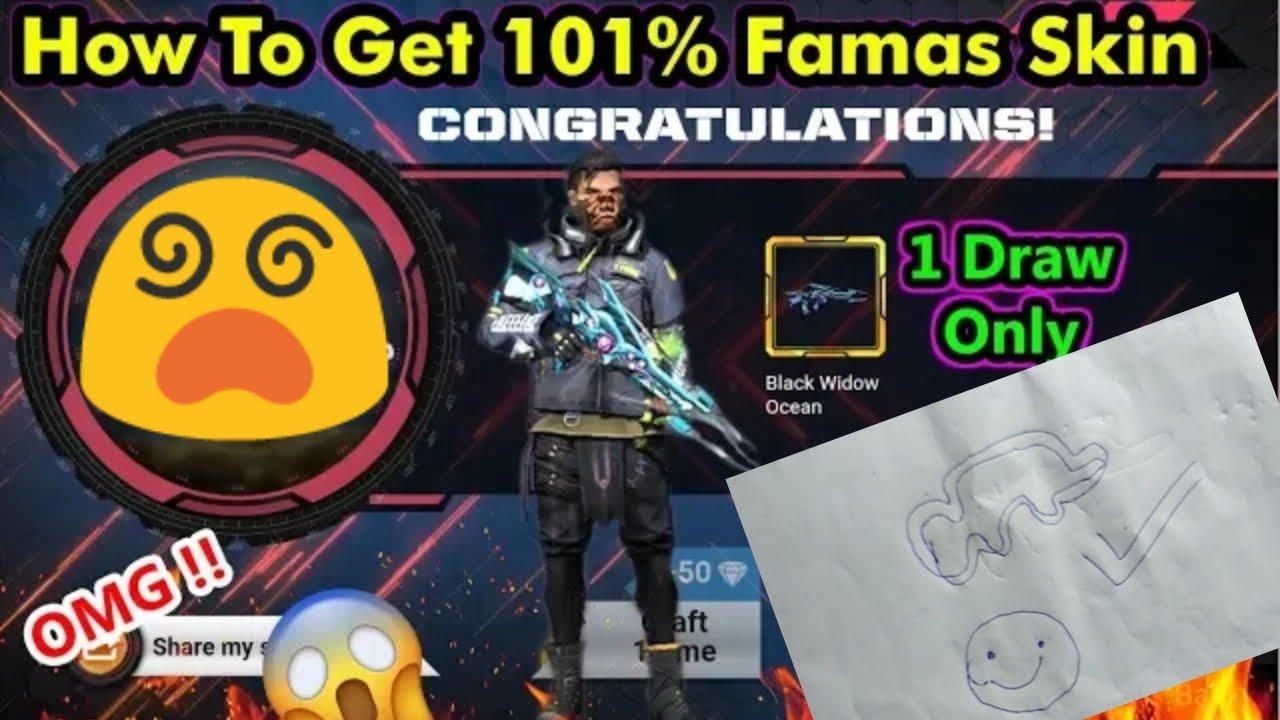 Famas Crafting Free Fire | How To Draw A Perfect Famas Crafting - YouTube