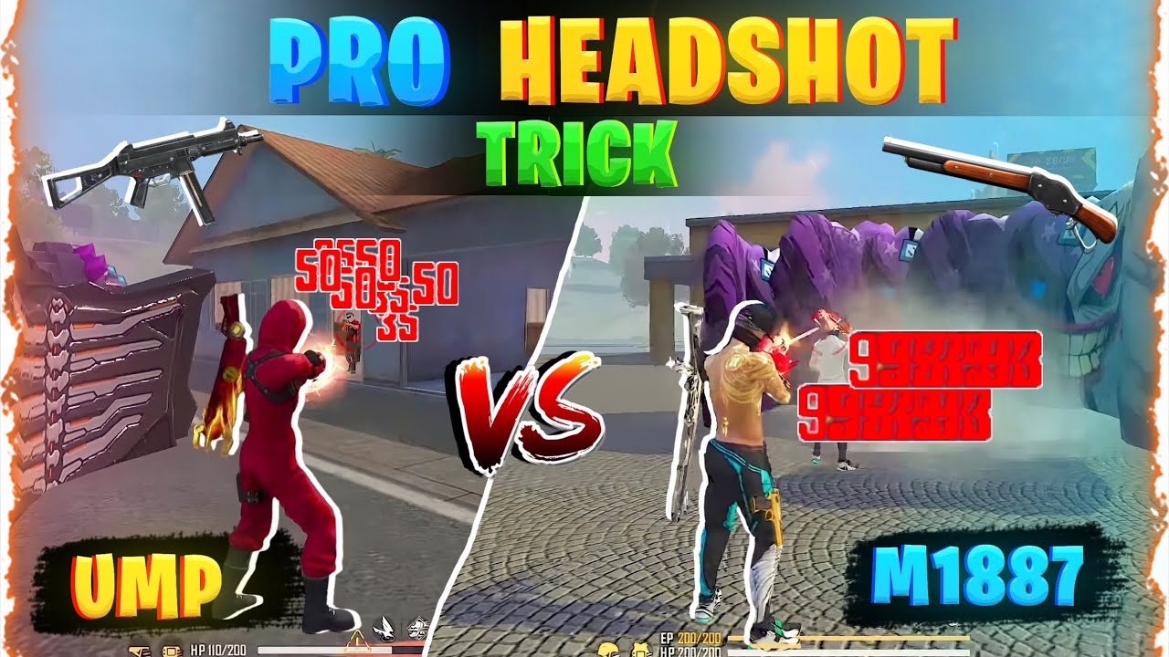 M1887 and UMP headshot sensitivity 🔥 || M1887 one tap headshot trick ...