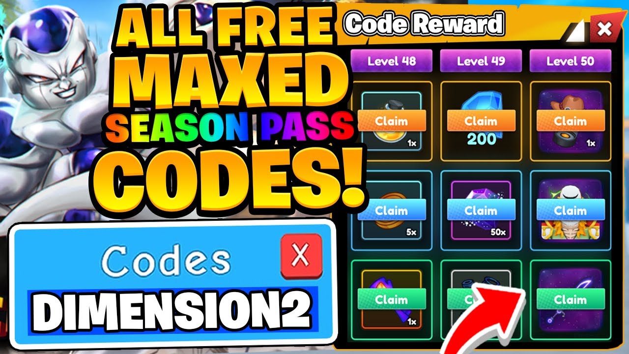 Free MAXED LEVEL 50 SEASON PASS Codes - Anime Champions Simulator ...