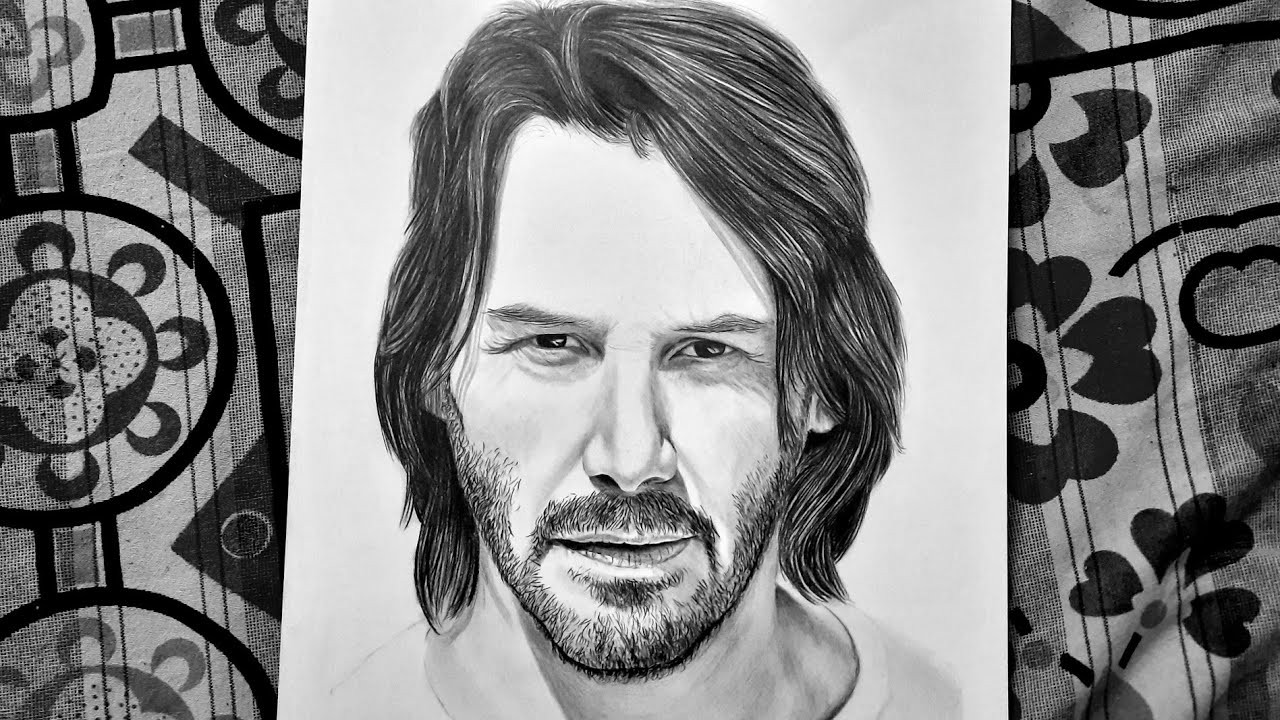 How to draw Holywood actor KEANU REEVES Part-2. John wick drawing Part ...